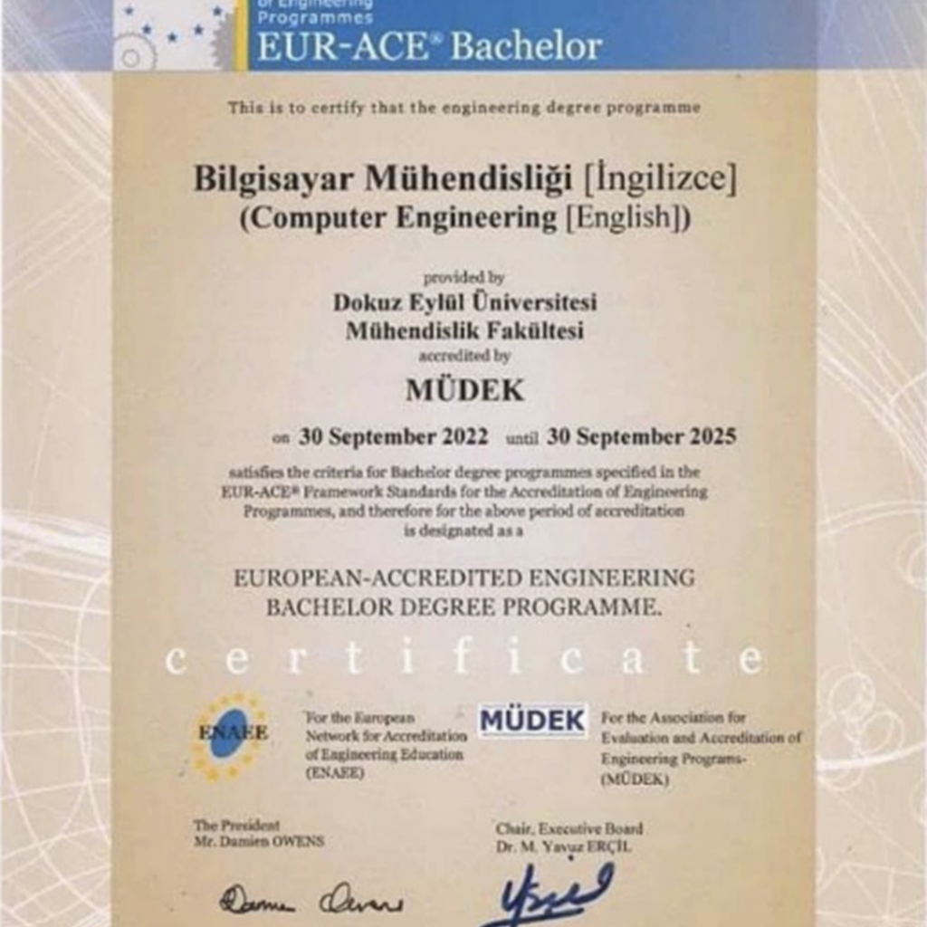 MÜDEK Accreditation and EUR-ACE Label | DEU – Dept of Computer Engineering